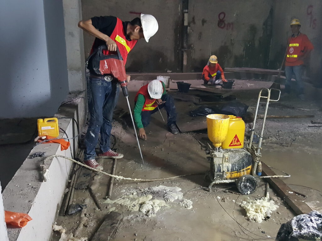 งานซ่อมน้ำรั่วโดยวิธี Polyurethane Foam Injection - planbmultitech